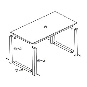 USHOW Computer Desk 63 inch Modern Sturdy Office Desk Study Writing Desk for Home Office (63 inch, Sandalwood)