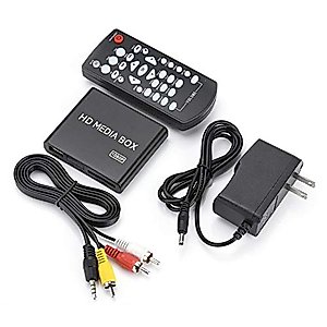 HD Media Player Box 110-240V Full HD Mini Box Media Player 1080P Media Player Box Support USB MMC RMVB MP3 AVI MKV.(Black)