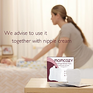 Momcozy Soothing Gel Pads, Instant & Long Cooling Relief for Sore Nipples, Made Without BPA, Hydrogel Pads with Lanolin for Breastfeeding, 6 Count