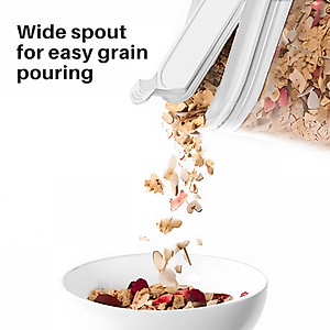 Ducoak Cereal Containers Storage Set Airtight Food Storage Containers with Lids Flip-Top 2PCK Plastic Cereal Storage Containers Cereal Organizer Dispenser for Pantry Kitchen(135.3oz/4L)