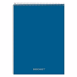TOPS Docket Quadrille Pad, Wire Bound, 8-1/2 x 11-3/4 Inches, Quad Rule (4 x 4), White Paper, Black Covers, 70 Sheets per Pad (63801)