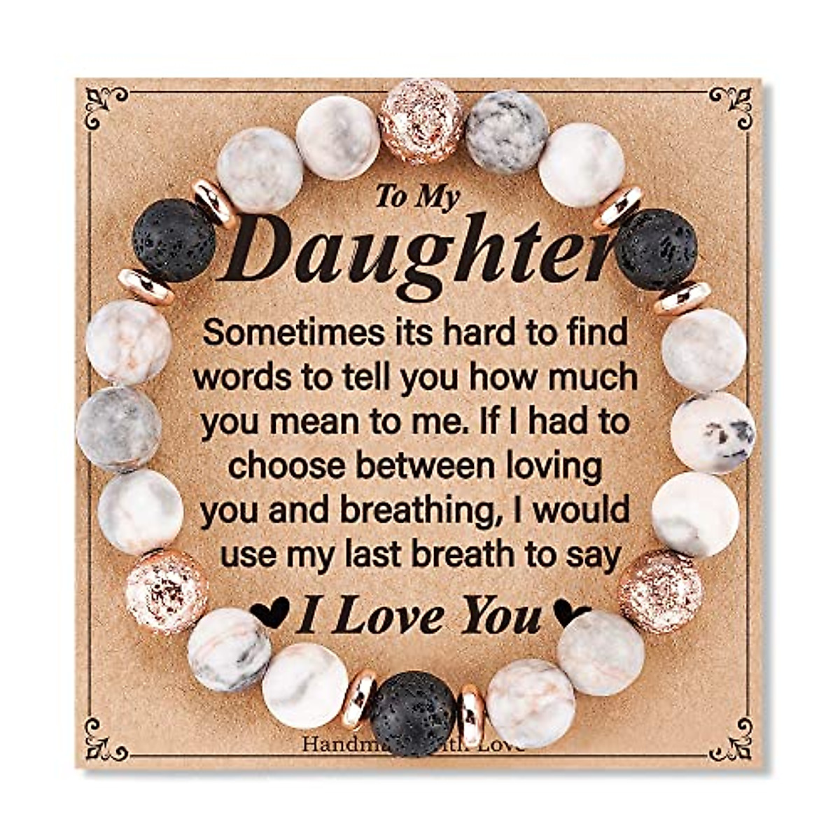 M MOOHAM Lava Rock Bracelets for Women, Gifts for Daughter Beaded Bracelets for Women Bracelets for Daughter Gifts Valentines Day Gifts for Daughter Valentines Day Gifts for Girls