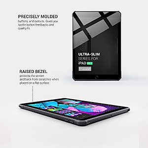 TineeOwl iPad 9/8/7 (10.2-Inch, 2021/2020/2019 Model, 9th / 8th / 7th Generation) Ultra Slim Clear Case, Flexible TPU, Lightweight, Thin (Black)