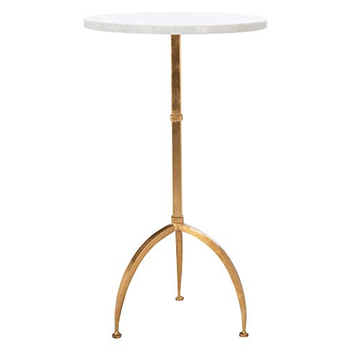 Safavieh Home Collection Mikhail and Iron End Table, White/Gold Granite