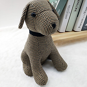 Animal Interior Door Stopper Doorstops Book Stopper Wall Protectors Anti Collision Decorative Dog (Brown Plaid)