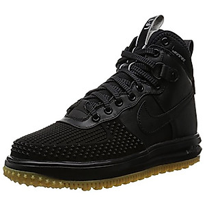 Nike Mens Lunar Force 1 Duckboot Black/Black/Metallic Silver/an Boot 10 Men US