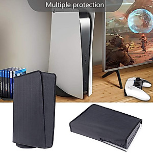 PS5 Nylon Comfortable Lining Dust Case, Anti-Scratch Waterproof Cover for Playstation 5 Digital Edition/Ultra HD Console (Ultra HD&Digital Edition, Black 4)