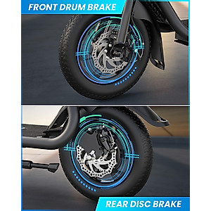 Gyroor Electric Scooter with Seat, 450W Powerful Motor up to 20 Miles Range, Foldable Scooter for Adult Max Speed 15.5Mph, Commuter Electric Scooter with Basket