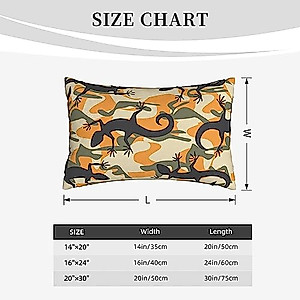 Pillowcase Rectangle Throw Pillow Case Cover Cushion 14"X20" for Sofa Couch Car Home Decor - Lizard Camouflage Camo