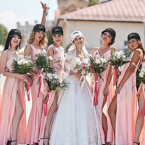 Preboun 11 Pcs Bachelorette Party Hats Bride Baseball Caps Bridesmaid Baseball Trucker Hats Bachelorette Party Supplies Adjustable Cotton Tribe Hats for Bridal Shower Wedding Gift