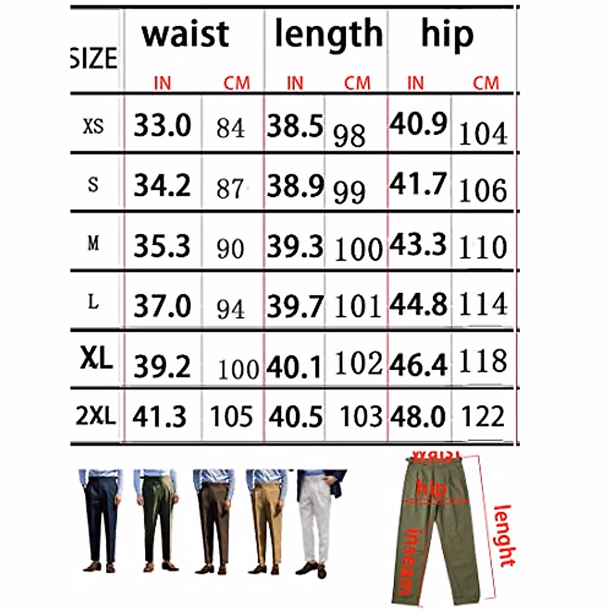 SNOLY Men's Spring Fall Retro Cotton Tapered Leg Flat Front Chino Pant Straight Western Gurkha Pants (as1, Alpha, m, Regular, Regular, White, Regular)