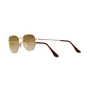 Ray-Ban RB3548 Hexagonal Sunglasses, Gold/Clear Gradient Brown, 54 mm