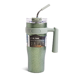 Hydragear Juno Stainless Steel Tumbler with 2-in-1 Lid and Reusable Straw - 40 Oz - Succulent Glitter