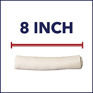 Pet Factory 100% Made in USA Beefhide 8" Rolls Dog Chew Treats - Natural Flavor, 10 Count/1 Pack