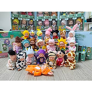 NILISWIEST Mini Baby Barbie Dolls, 6psc Babies Sleep Doll Toys Gift Box for Kids 3+(Style A)