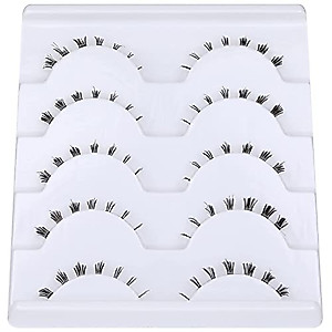Lower Lashes 5 Pairs Clear Band Bottom Lashes False Eyelashes Natural Look Demi Wispies lashes Strip Eye Lashes Under Lashes Extensions Soft Handmade Fake Lashes Pack by Zenotti