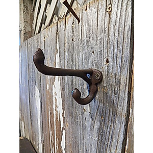Coat Hat Hooks Cast Iron Lot Set of 12 Double Hook 3.25" Antique Vintage Style