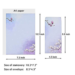 NUIBY 60 Pcs Stationery Paper and Envelopes Set (40 Stationary Paper + 20 Envelopes) Letter Set, Ink Painting Classic Vintage Antique Design