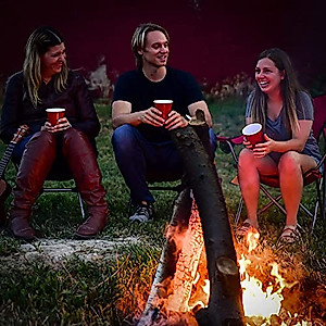 Red Cup Living Reusable Red Plastic Cups, 18 oz Cup - Set of 2 ,Party Cups