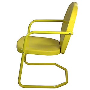 Northlight 34-Inch Outdoor Retro Tulip Steel Armchair, Yellow