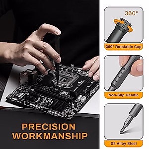 WINHUNT 48 in 1 Mini Precision Screwdriver Set, Small Screwdriver Torx Bit Set Magnetic, Eyeglass Repair Kit with Phillips Head, Small Screwdriver for Electronics/PC/Watch/Xbox