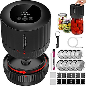 Wizcave Mason Jar Vacuum Sealer, Wide & Regular Mouth Jar sealer for Mason jars Electric Mason Jar Vacuum Sealer Kit for Freeze Dried Food Storage and Preservation