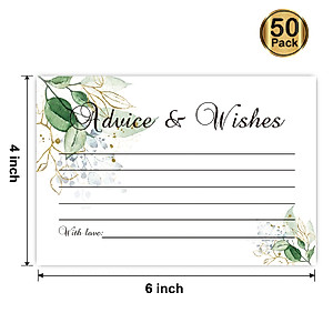 FARHTINANFX 50 Advice And Wishes For The New Mr And Mrs, Bride And Groom Weddings, Bridal Showers, Marriage Advice Cards(4" x 6")