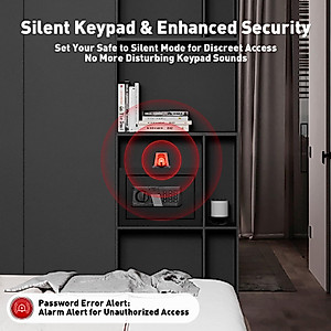 TOTOY 1.0 Cu Ft Personal Safe Box with Sensor Light -Electronic Keypad Security Safe Steel Construction Hidden Key Lock, Removable Shelf, Digital Safe for Jewelry Documents Pistol Money