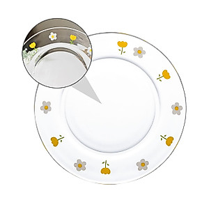 NOLITOY 4 Pcs Tulip Flower Glass Plate Glass Dessert Plate Transparent Salad Plate Food Serving Plate Kitchen Salad Plate Glass Salad Plate Fruits Plate Household Tableware