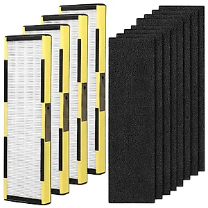 FFsign 4 Pack Replacement FLT4825 Filter B with 8 Pack Carbon Pre-Filters Compatible with Guardian AC4825, AC4300BPTCA, AC4900CA, AC4825DLX, AC4850PT, CDAP4500BCA, CDAP4500WCA
