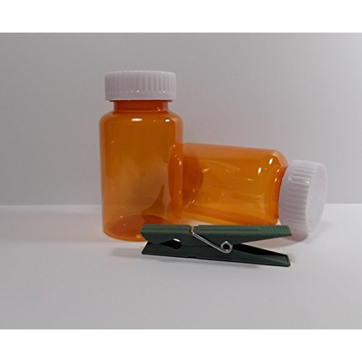 Preferred Vials-Plastic Medical Screw-Top Packer Bottles Wide Mouth Jars Clear Amber 5 Ounce 40 Dram Size Package of 25 Units