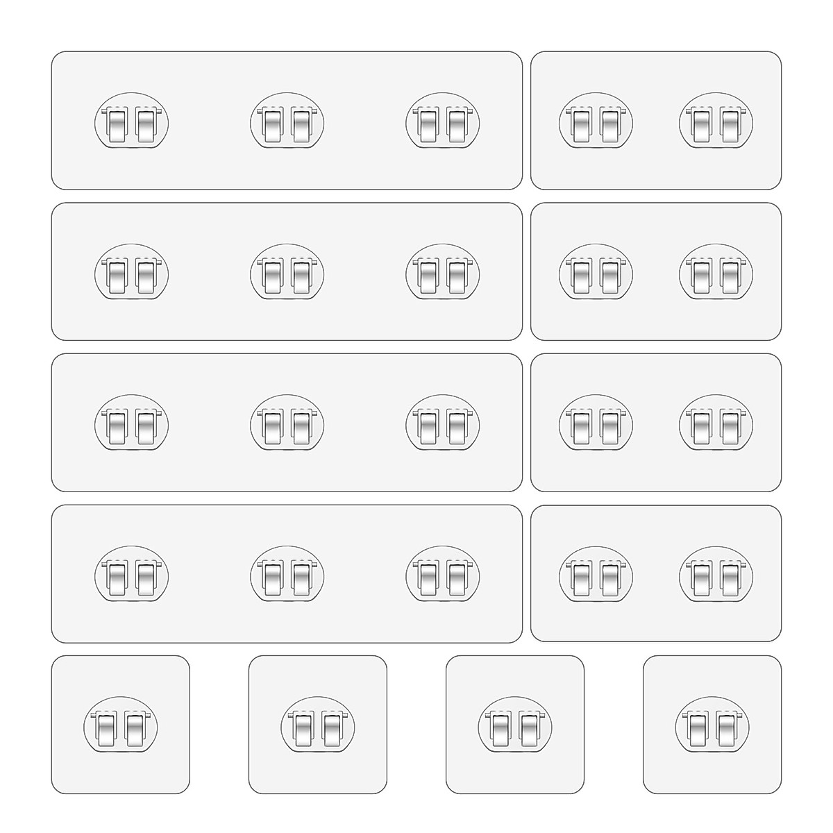 Spiglamm 12 Pack Shower Caddy Adhesive Hooks Replacement, Shower Shelf Adhesive Replacement, Strong Adhesive Shower Hooks for Shower Caddy Shelves Rack Basket Holder, No Drilling