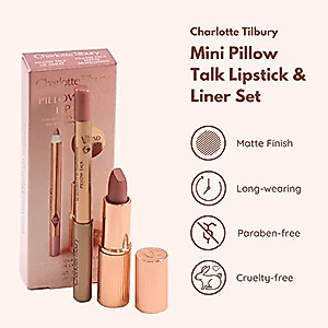Charlotte Tilbury Pillow Talk Mini Matte Revolution Lipstick and Lip Cheat Lip Liner Mini Travel Size Duo Set