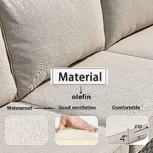 ovios Patio Furniture Set, 12 PCS Big Size Outdoor Furniture Set All Weather Rattan Wicker Sofa Sectional Set with Glass Table, Garden, Backyard, No Assembly Required (Grey-Beige)