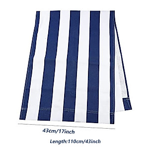 KUYYFDS Sunloungers, Beach Sling Chair Replacement Canvas Blue and White Sling Chair Replacement Deck Chair Fabric for Sunbathing Courtyard