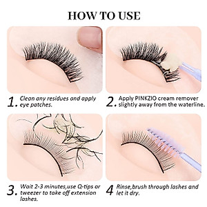 Eyelash Extension Glue Remover, PINKZIO Lash Extension Cream Remover For Eyelash Extension Glue, Fast Lash Adhesive Dissolution, Easy To Control, No Damage To Natural Lahes-5 ml, white