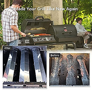 Adviace Grill Parts Kit Compatible with Char Griller 5050 5650 3001 5072 3072 3008 5252 3030 300 Replacement Parts, Heat Plates, Burner Pipes, Igniters, Burner Tube/Flare Up Shield Support Kit