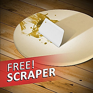 LifeSmart Pizza Stone and Scraper 13 inches Ideal for Crispy Crusts Heat Safe for Use on Grills and in Ovens Certified Safe Includes Scraper