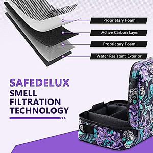 SafeDelux Smell Proof Bag with Combination Lock Odor Proof Bag Lockable Set, Smoking Tobacco Pipe Accessories Carbon Lining Durable Organizer Medicine Bags Odorless Pouch Great Gifts for Women(Purple)