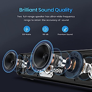 Sound Bars for TV, Dyplay 20-Inch Small Bluetooth 5.0 Soundbar, Built-in DSP, 100W 4 Equalizer Modes Audio, HDMI/Optical/AUX/TF/USB Connection for TV, Smartphones, PC, Home Theater, Gaming, Projectors