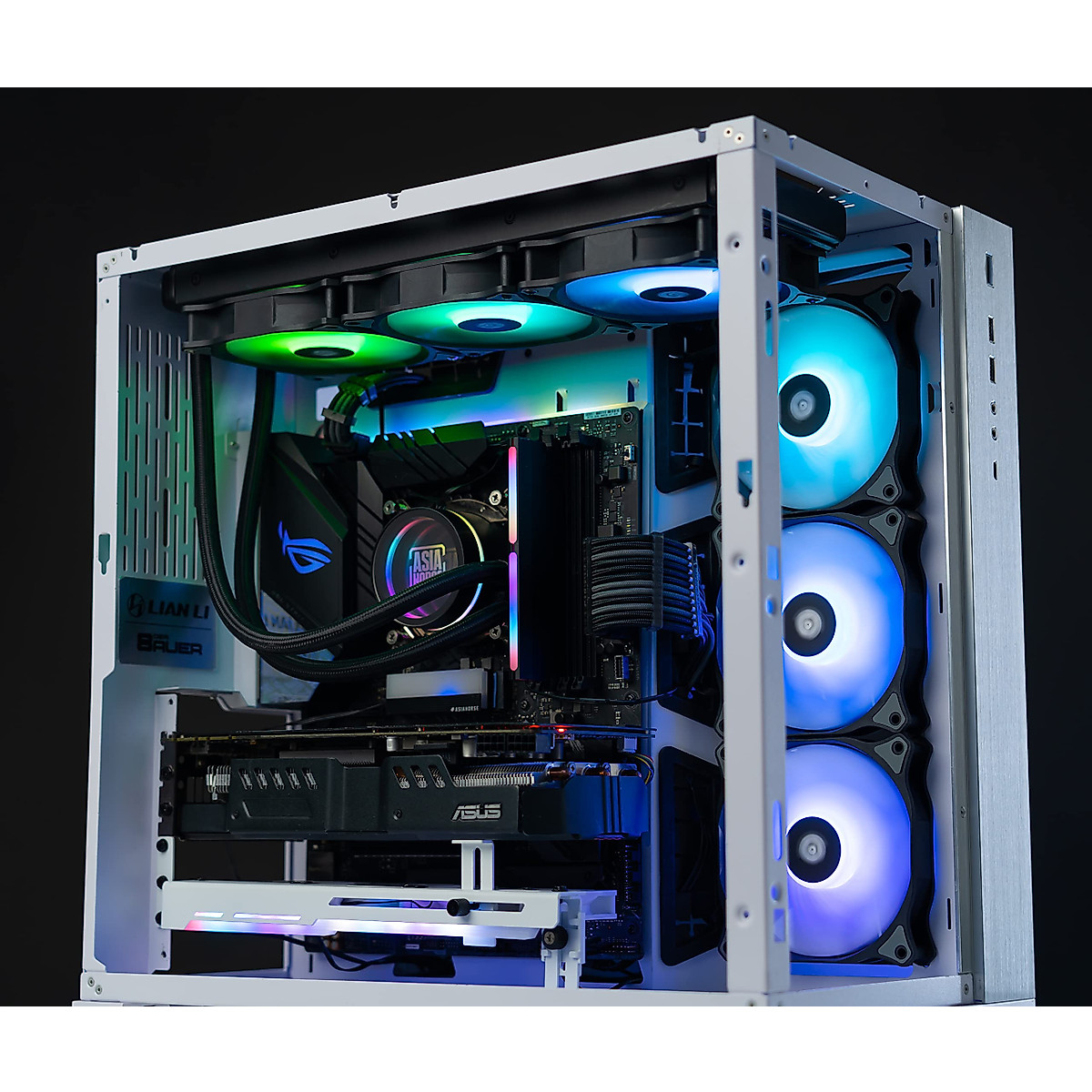 ASIAHORSE WD-001 Series 120mm Case Fan with Controller, Black 5V ARGB Motherboard Computer Case Fans Quiet High Airflow Adjustable Light Effect Computer Cooling Fan, 5 Pack