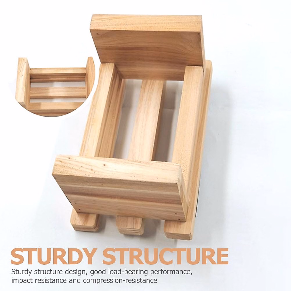 Cabilock Wooden Low Stool Succulent Planter Stand Wood Plant Stool Planter Display Stands Flower Pot Rack Wooden Flower Stand Kids Step Stool Footstool Fishing Stool Child Potted Plant