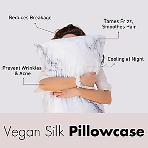 Satin Pillowcase for Hair and Skin by Fenrici, Includes 1 Queen Size Satin Pillow case, 2 Matching Scrunchies, Luxury Beauty Sleep Set, Leopard Print, Pink, Queen/Standard, Gift for Her