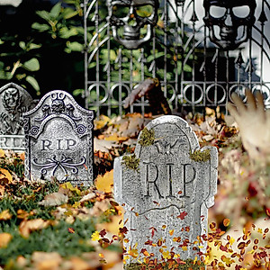 Mossy Bat Tombstone, 22", Gray - 1 Pc