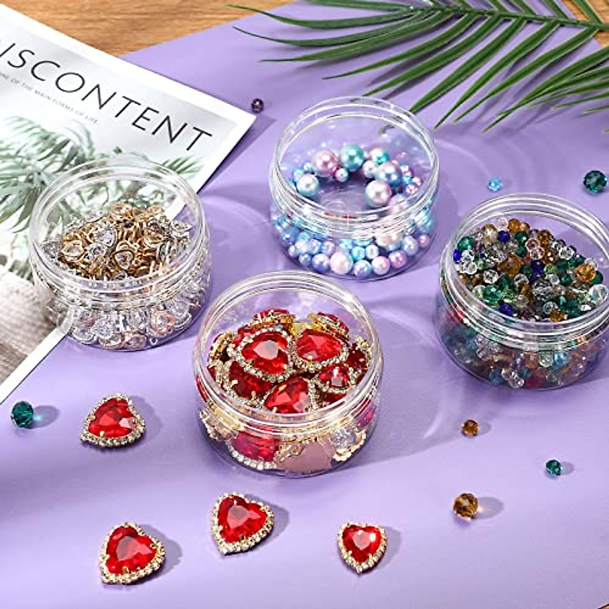 36 Pieces Plastic Jars Round Clear Leak Proof Cosmetic Container Jars with Inner Liners and Lids for Lotions Ointments Travel Make Up Storage (2 oz, Black)