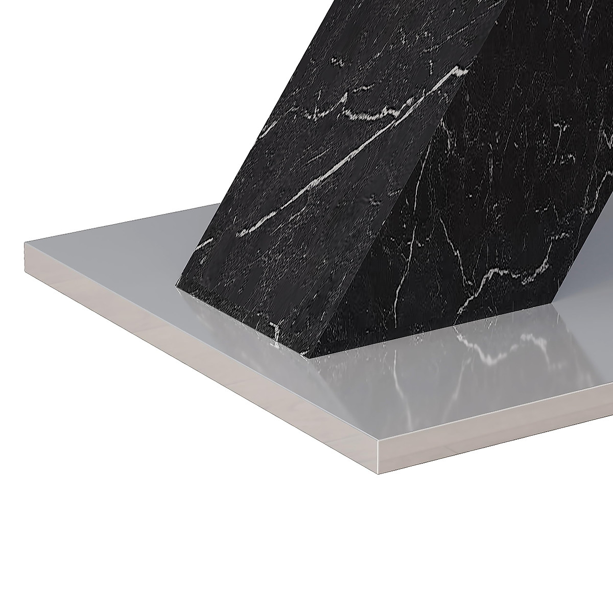 Mcltopz Extendable Marble Dining Table, Marble Dining Table for 4-6, Expandable Dining Table with White Faux Marble Top and X Crossed Pedestal Base, Rectangular Kitchen Table for Dining Room Kitchen