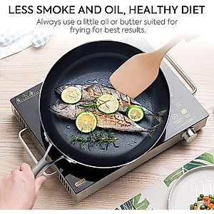 Mibanasu 11 inch Nonstick Skillet Frying Pan, Fry Pan with Easy-grip and Stay-cool Handles, Fry Pan, Griddle pan, Pans for cooking, PFOA-free