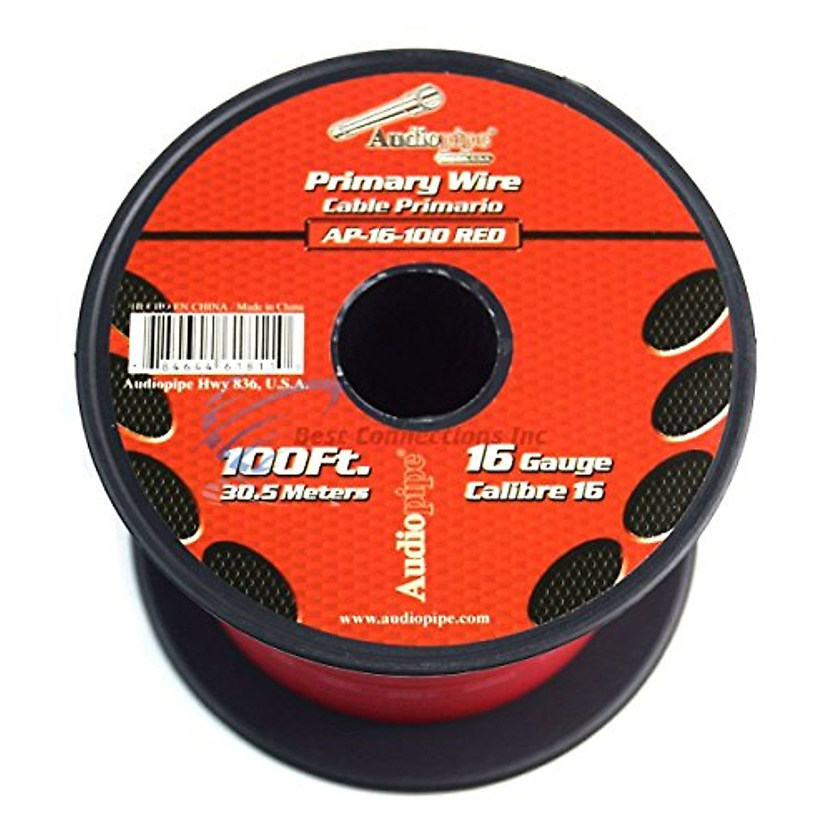 Best Connections Audiopipe Copper Clad Stranded Car Audio Primary Remote Wire (16 Gauge 100', Red)