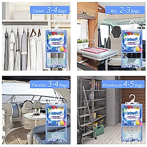 NATRUTH 12-PACK Moisture Absorber Bags With Fresh Linen,Desiccant Hanging Bag Use for Kitchen Bathroom Wardrobe, Eliminates Odors, Hanging Closet Dehumidifier Bags for Closet