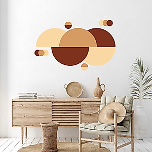 Half Circle Wall Decal Semicircle and Dots Abstract Wall Stickers Modern Geometric Decals Removable Peel and Stick Wall Stickers for Nursery Living Room Office Decor